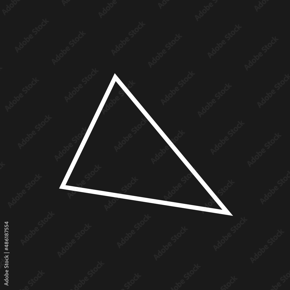 Retrowave aesthetics outline triangle. Synthwave black and white ...