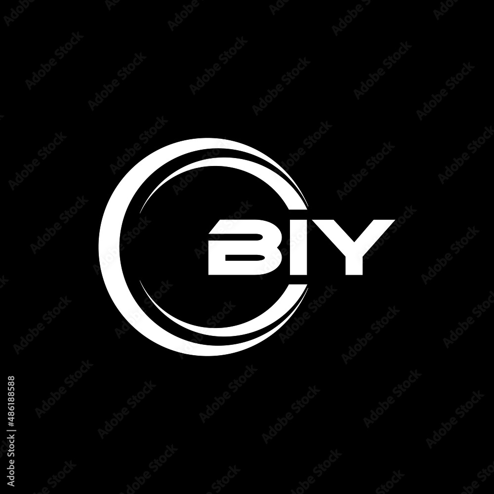 BIY letter logo design with black background in illustrator, vector ...