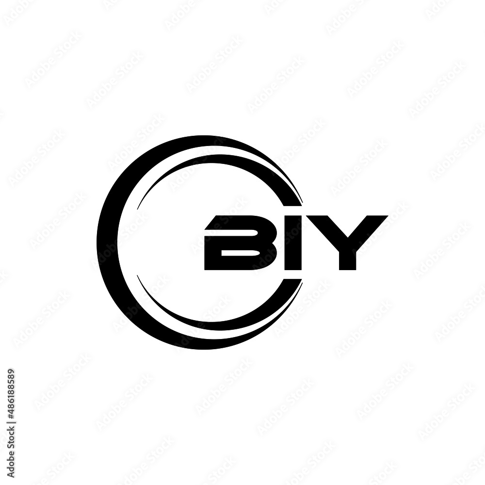 BIY letter logo design with white background in illustrator, vector ...