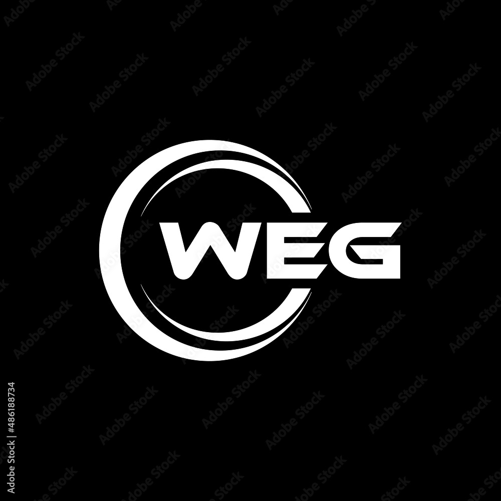 WEG letter logo design with white background in illustrator, vector ...