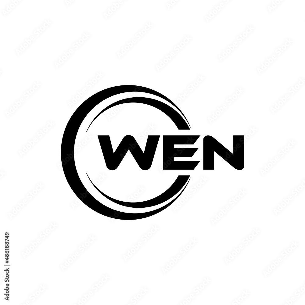 WEN letter logo design with white background in illustrator, vector ...