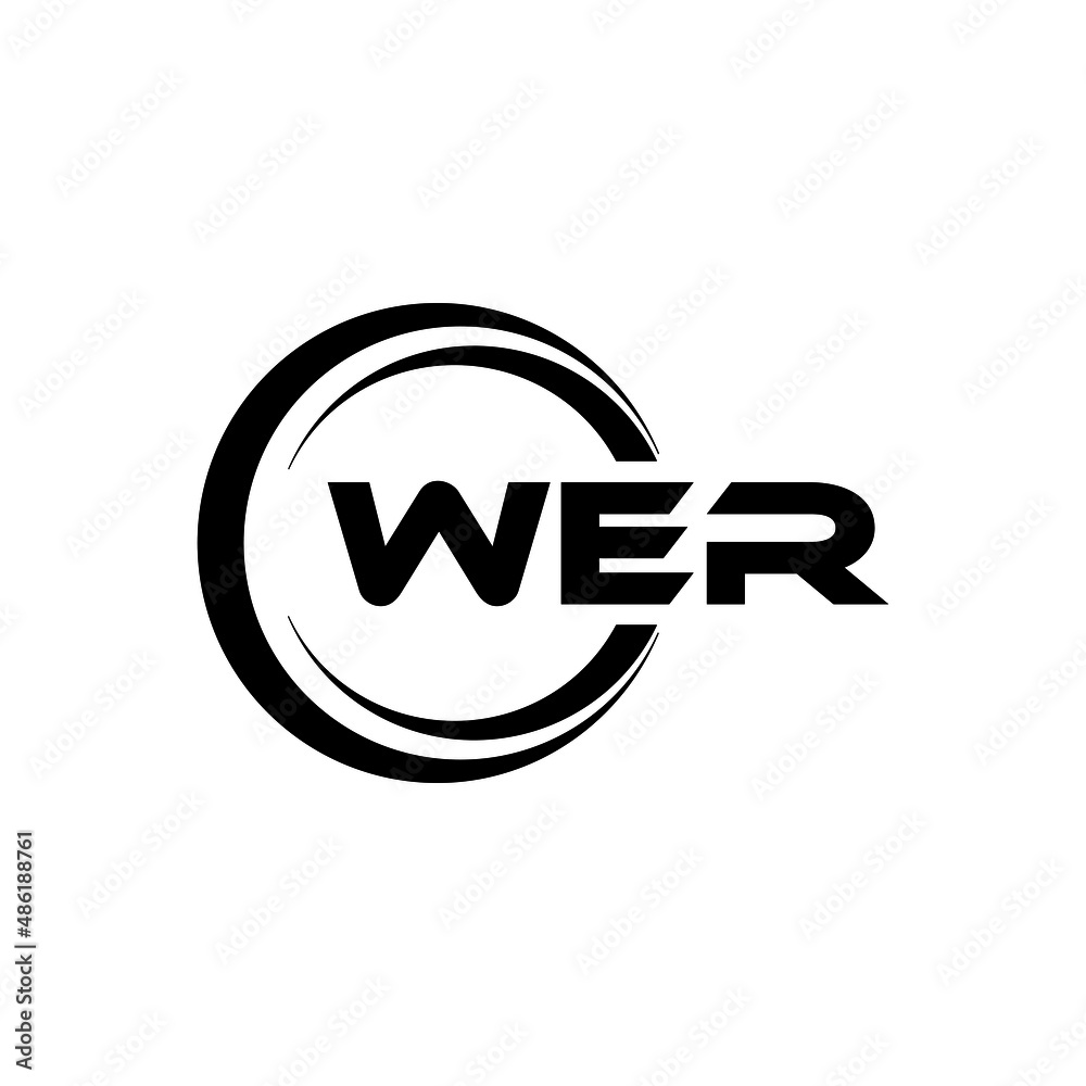 WER letter logo design with white background in illustrator, vector ...