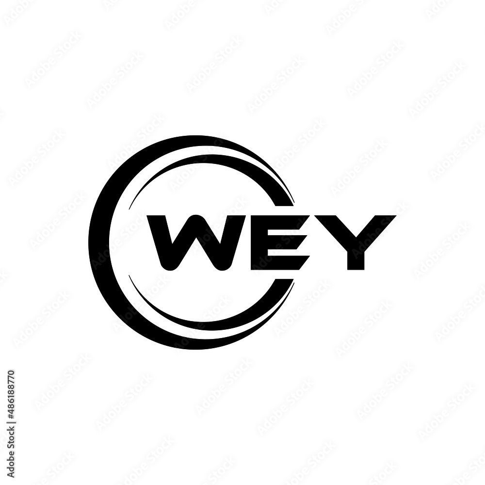 WEY letter logo design with white background in illustrator, vector ...