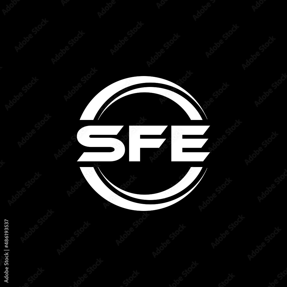 SFE letter logo design with black background in illustrator, vector ...