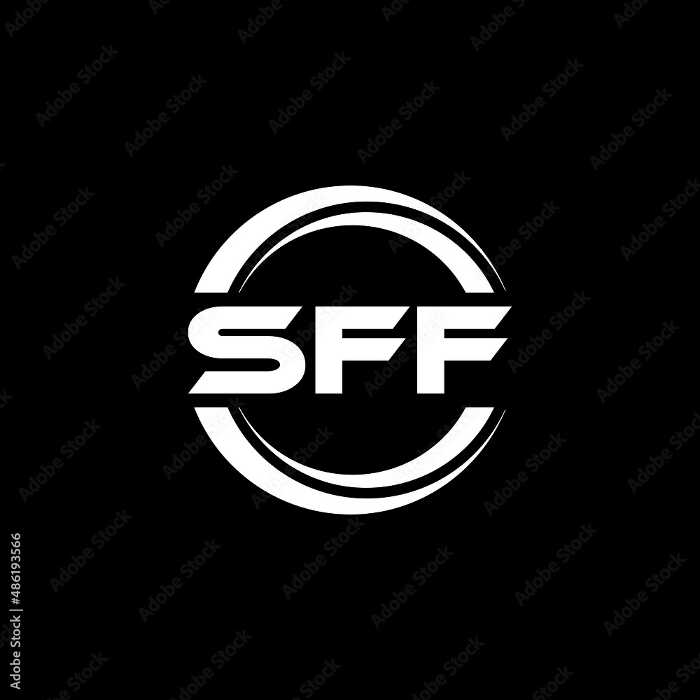 SFF letter logo design with black background in illustrator, vector ...