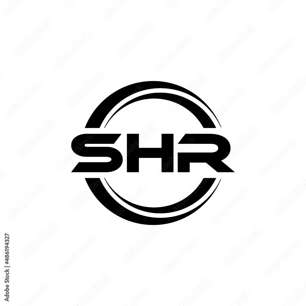 SHR letter logo design with white background in illustrator, vector ...