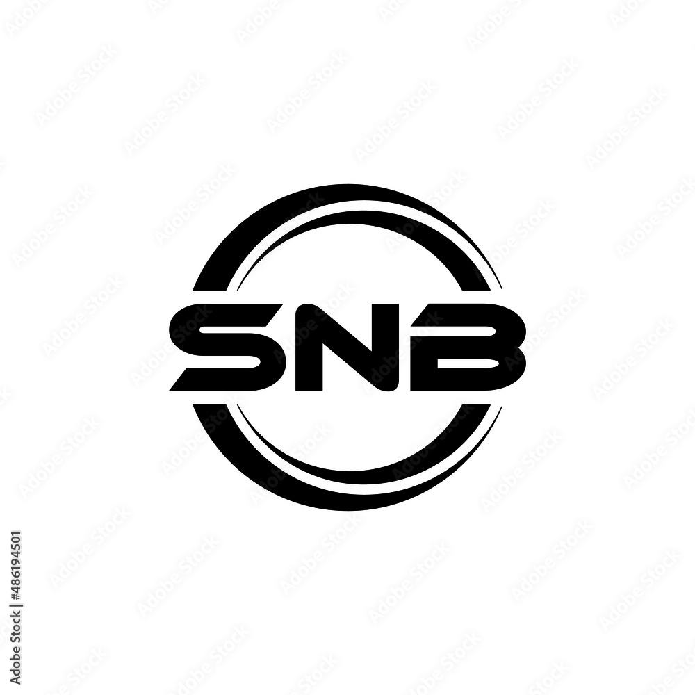 SNB letter logo design with white background in illustrator, vector ...