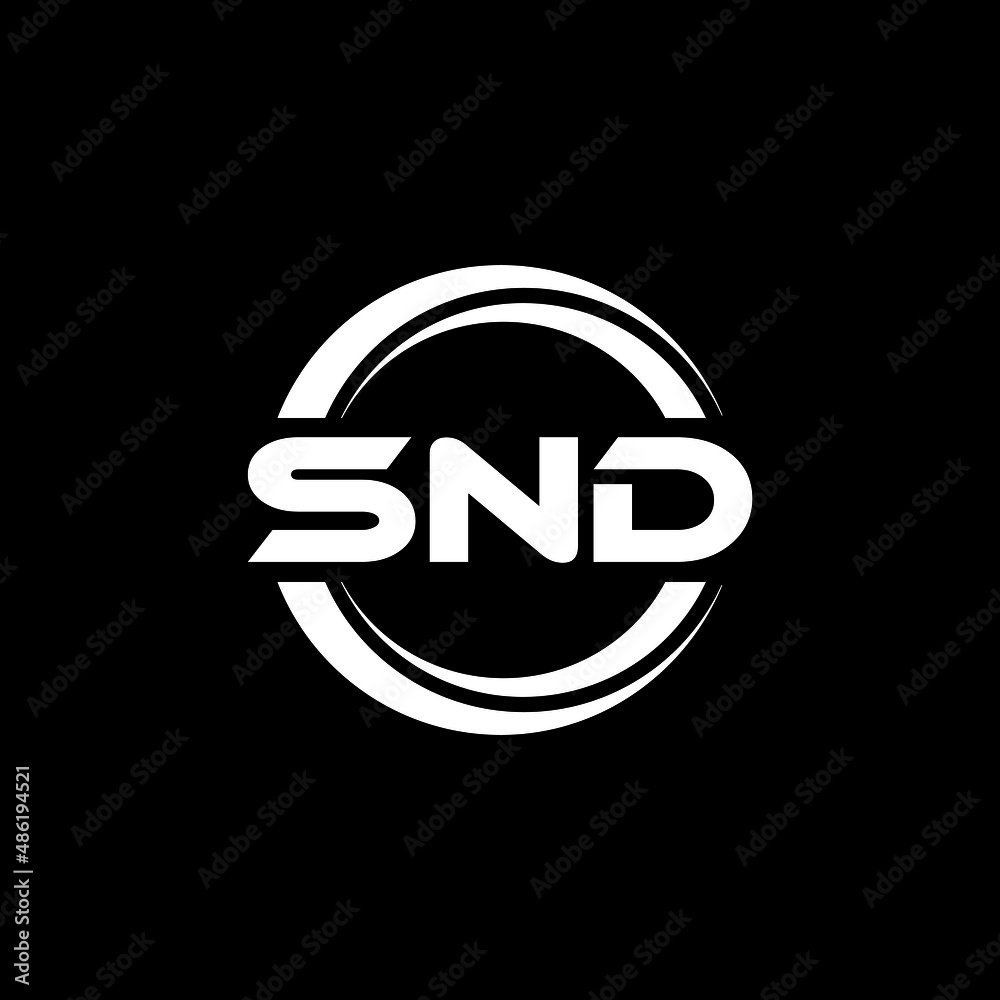 Vecteur Stock SND letter logo design with black background in ...