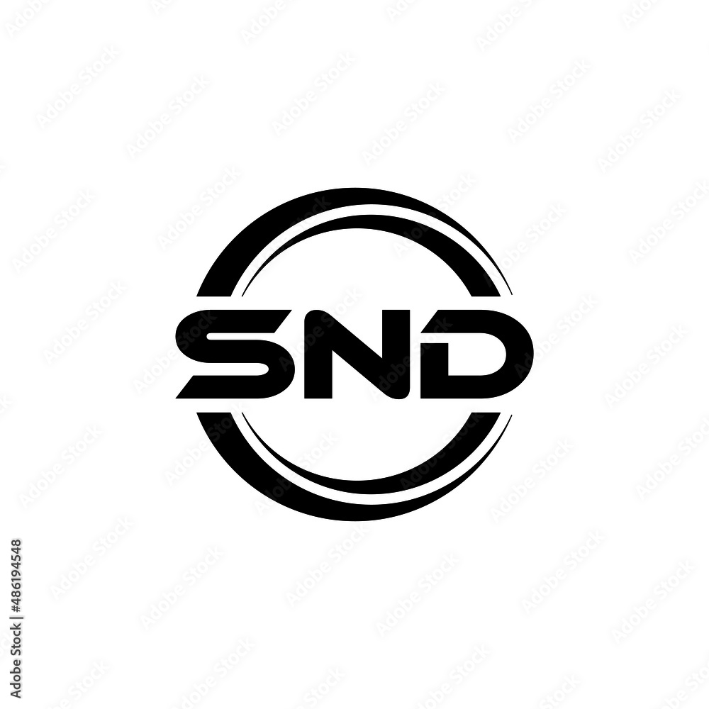SND letter logo design with white background in illustrator, vector ...