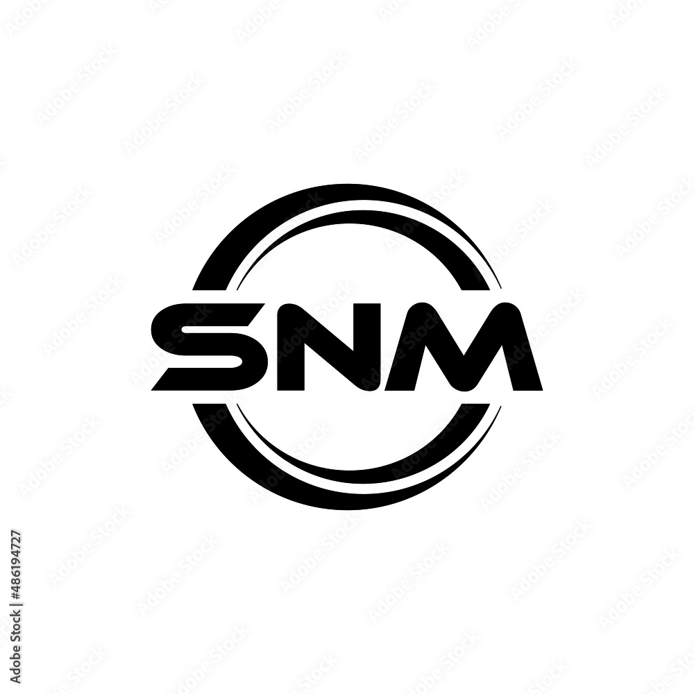 SNM letter logo design with white background in illustrator, vector ...