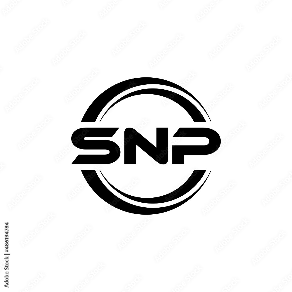 SNP letter logo design with white background in illustrator, vector ...