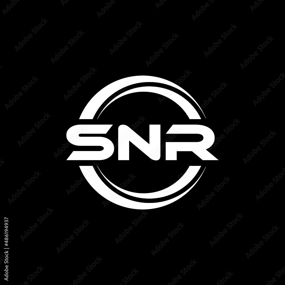 SNR letter logo design with black background in illustrator, vector ...