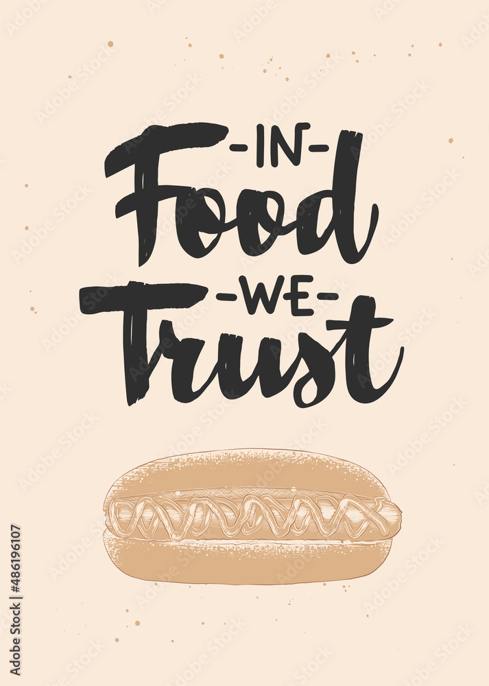 Vector cooking food inspirational and advertising slogan poster. In ...