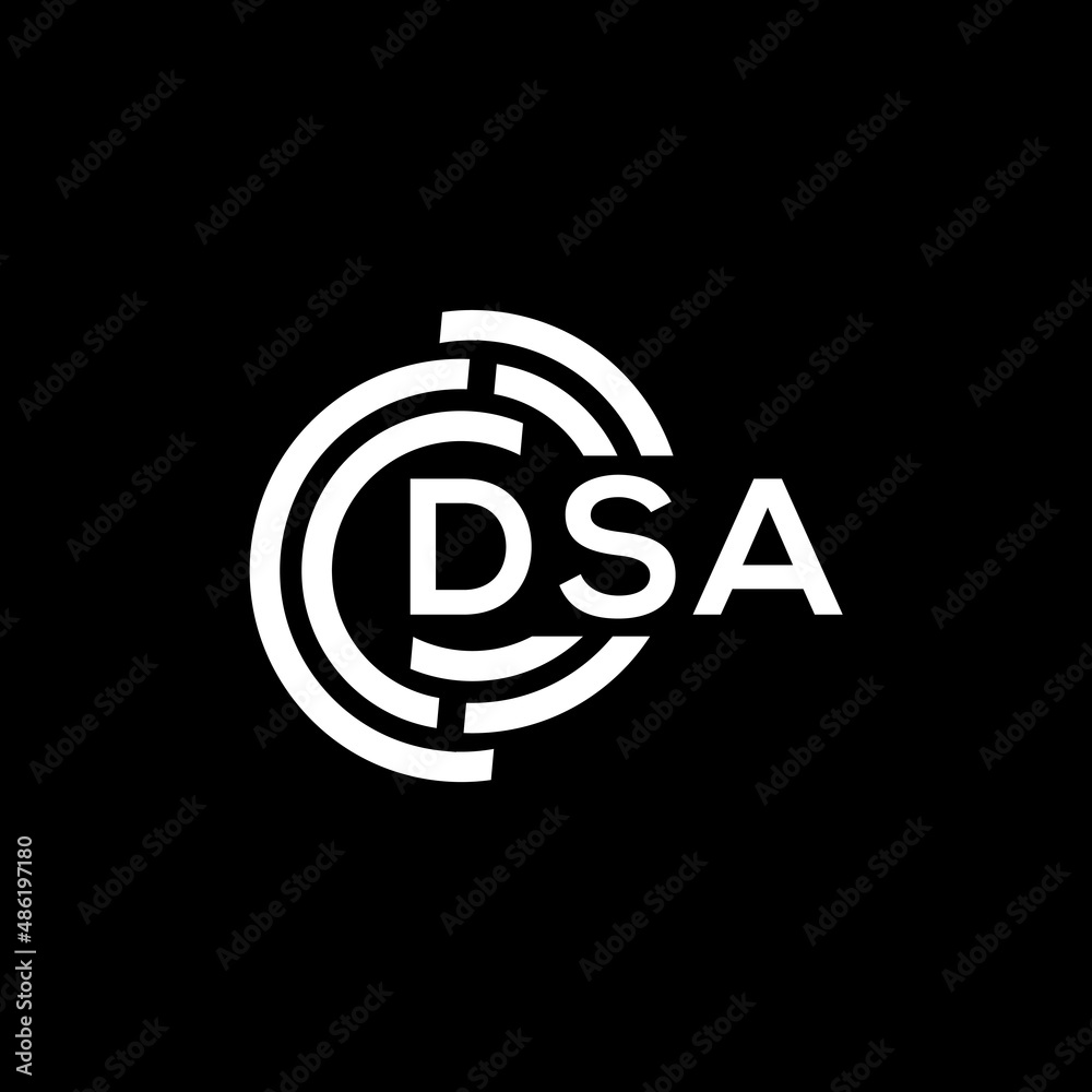 DSA letter logo design on black background. DSA creative initials ...