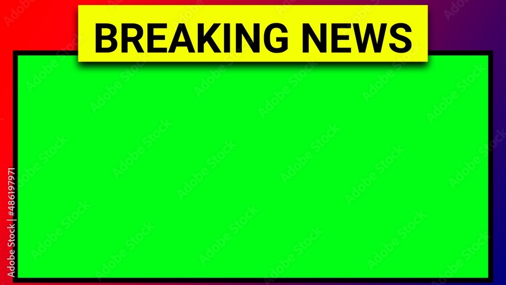 Breaking news blank banner with green screen. Stock Illustration ...