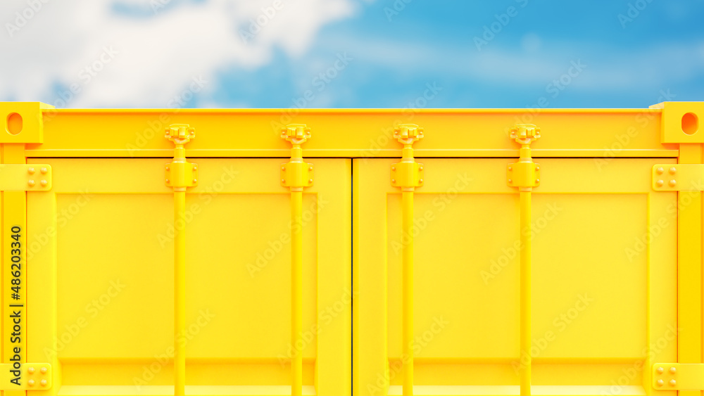 Side of the yellow container. Abstract background for put banner and ...