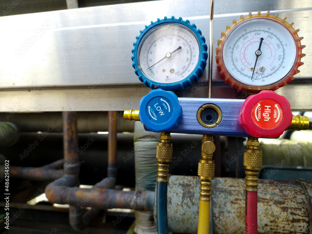 industrial tool pressure manifold gauge to checking refrigerant ...