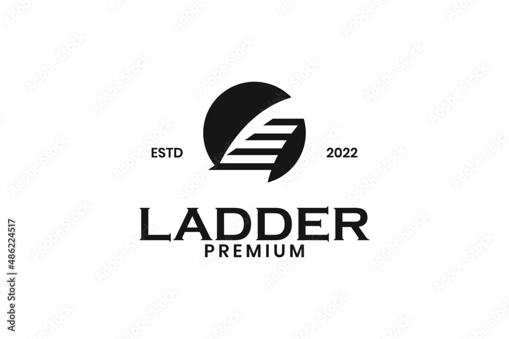 ladder stair logo design vector for company Stock Vector | Adobe Stock