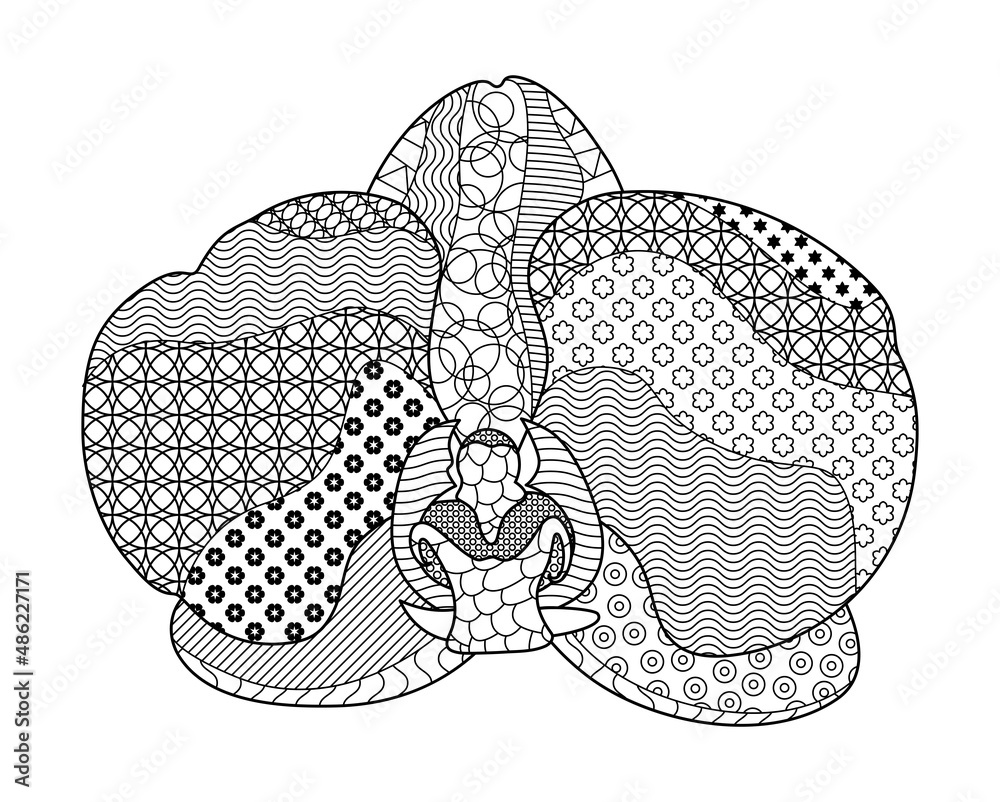 Vector zentangle illustration. Coloring book for adults and children ...