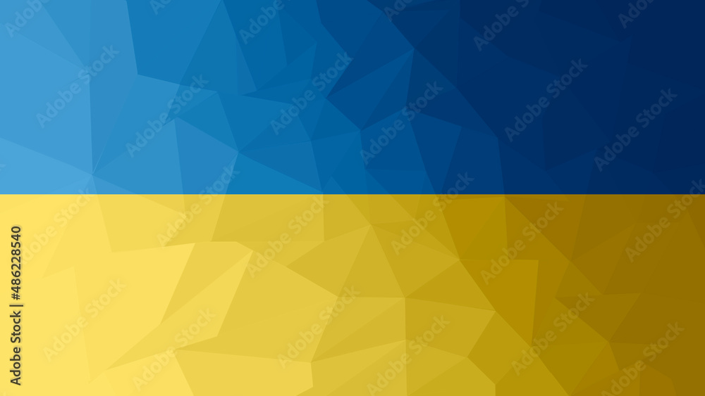 Ukrainian flag on a polygonal background. state symbol of ukraine ...