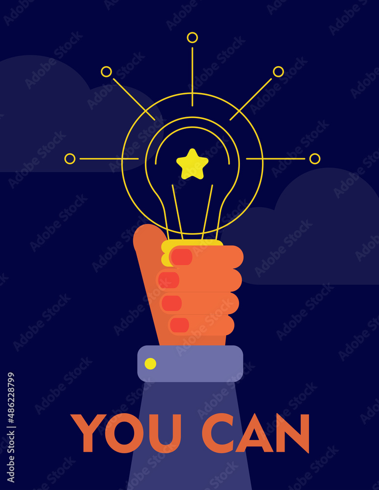 Motivational poster for self-development. The concept of the growth of ...