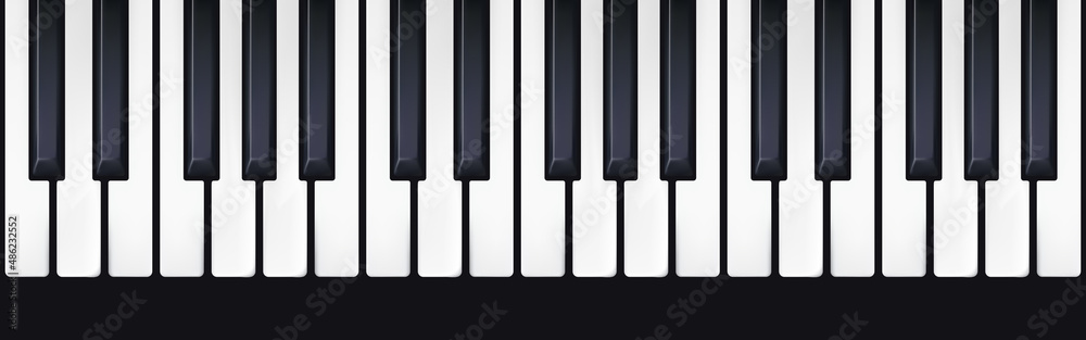 Realistic piano keys, vector illustration. Play music. Arrange a ...