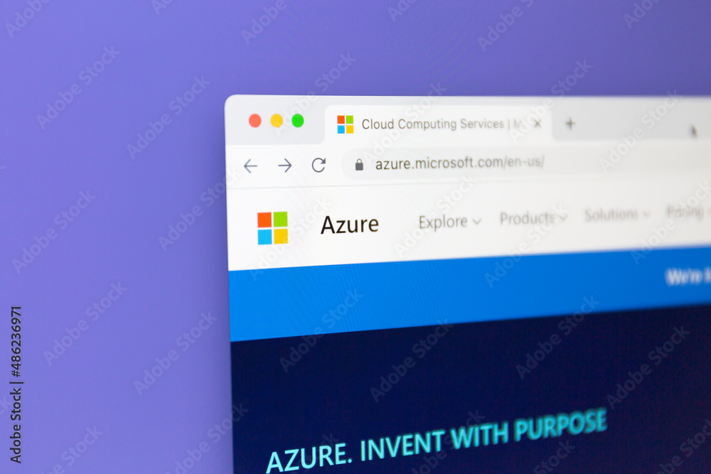 Ostersund, Sweden - Feb 10, 2022 Microsoft Azure homepage. Microsoft ...