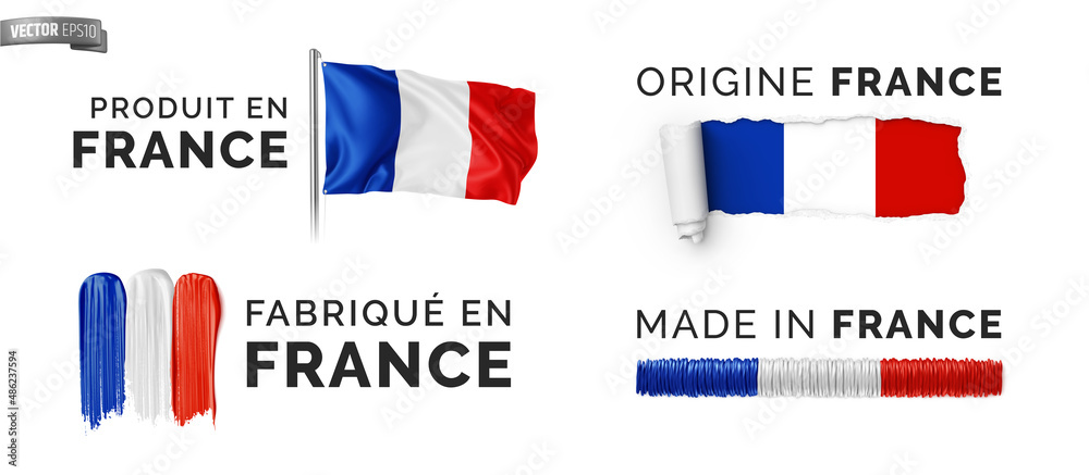 Vector made in France logos on a white background. Stock Vector | Adobe ...