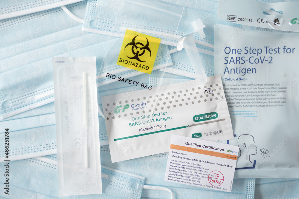 gp getein rapid sars-cov-2 antigen test card kit. Stock Photo | Adobe Stock