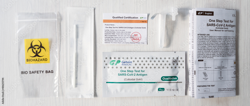 gp getein rapid sars-cov-2 antigen test card kit. foto de Stock | Adobe ...