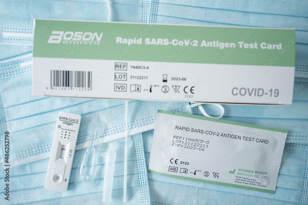 Boson biotech rapid sars-cov-2 antigen test card kit. Stock Photo ...