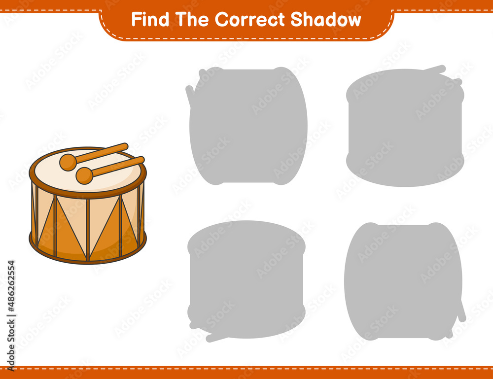 Find the correct shadow. Find and match the correct shadow of Drum ...