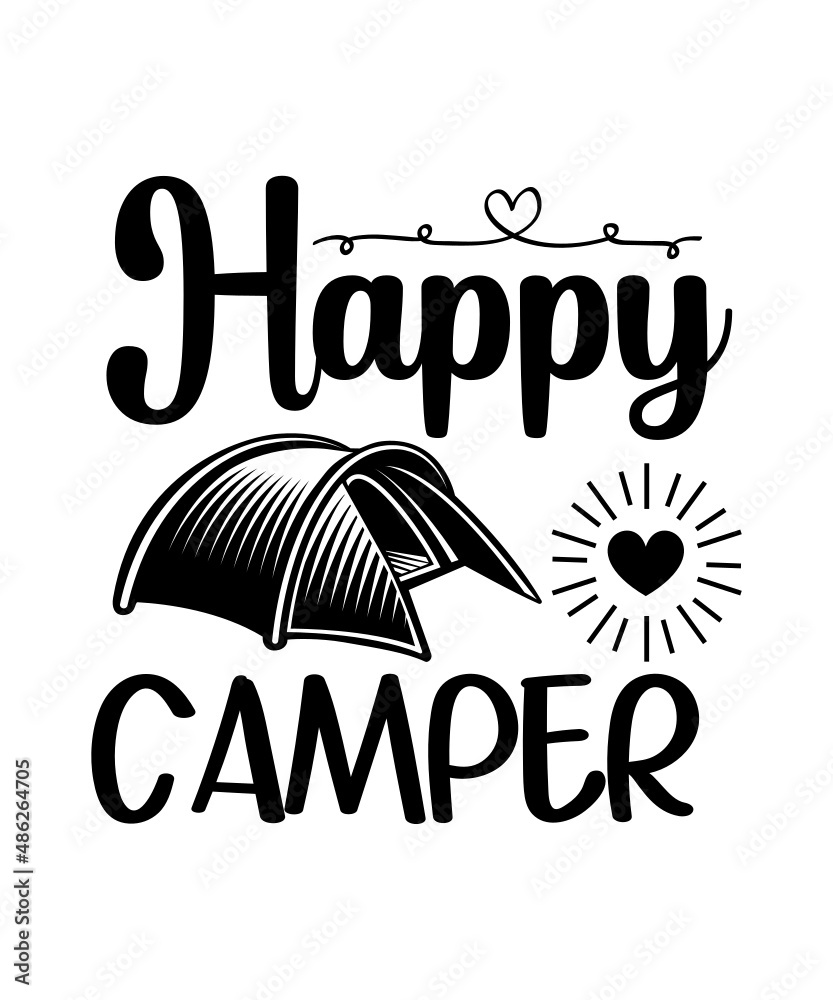 Vetor de Camping Bundle SVG, Camp SVG, Hand Drawn svg, tent svg, camper ...