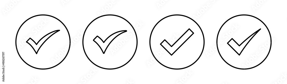Check mark icons set. Tick mark sign and symbol Stock Vector | Adobe Stock