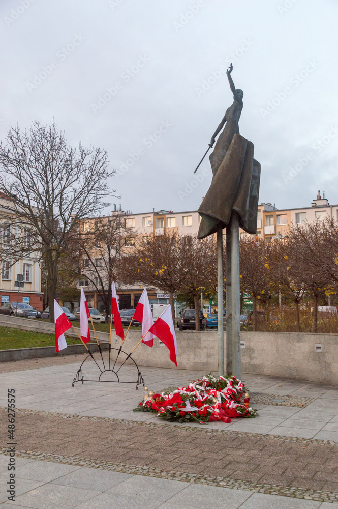 Pruszcz Gdanski, Poland - November 11, 2021: Nike monument at John Paul ...