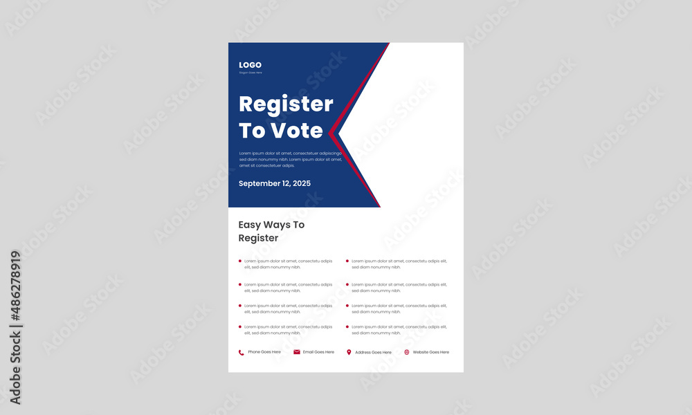 voter registration flyer design template. easy way register for vote ...