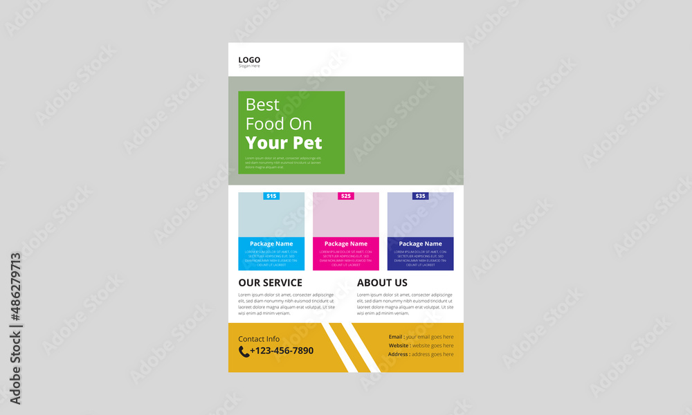 Animal Food flyer template design. Pet Care Flyer leaflet design. Best ...