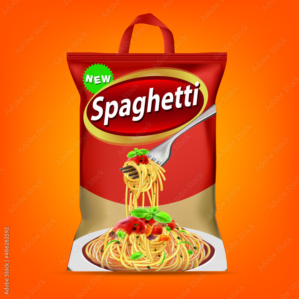 Packaging design for spaghetti.Vector Spaghetti and Packaging. Stock ...