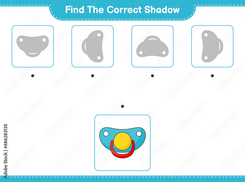 Find the correct shadow. Find and match the correct shadow of Pacifier ...
