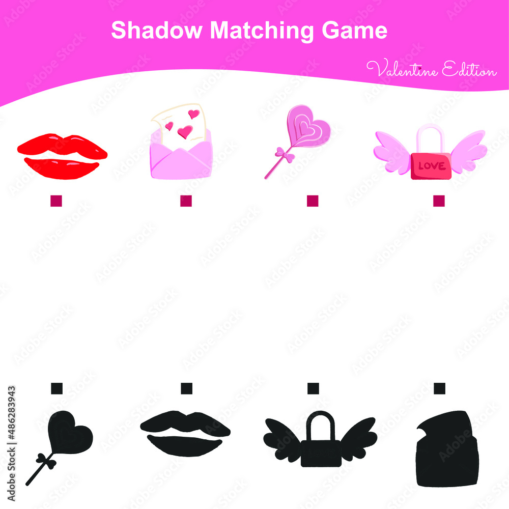 Matching shadow game for Preschool Children. Educational printable ...