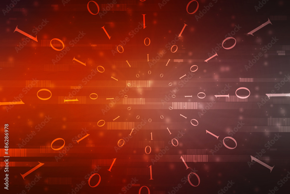 Binary Code Background, Digital Abstract technology background, flowing ...