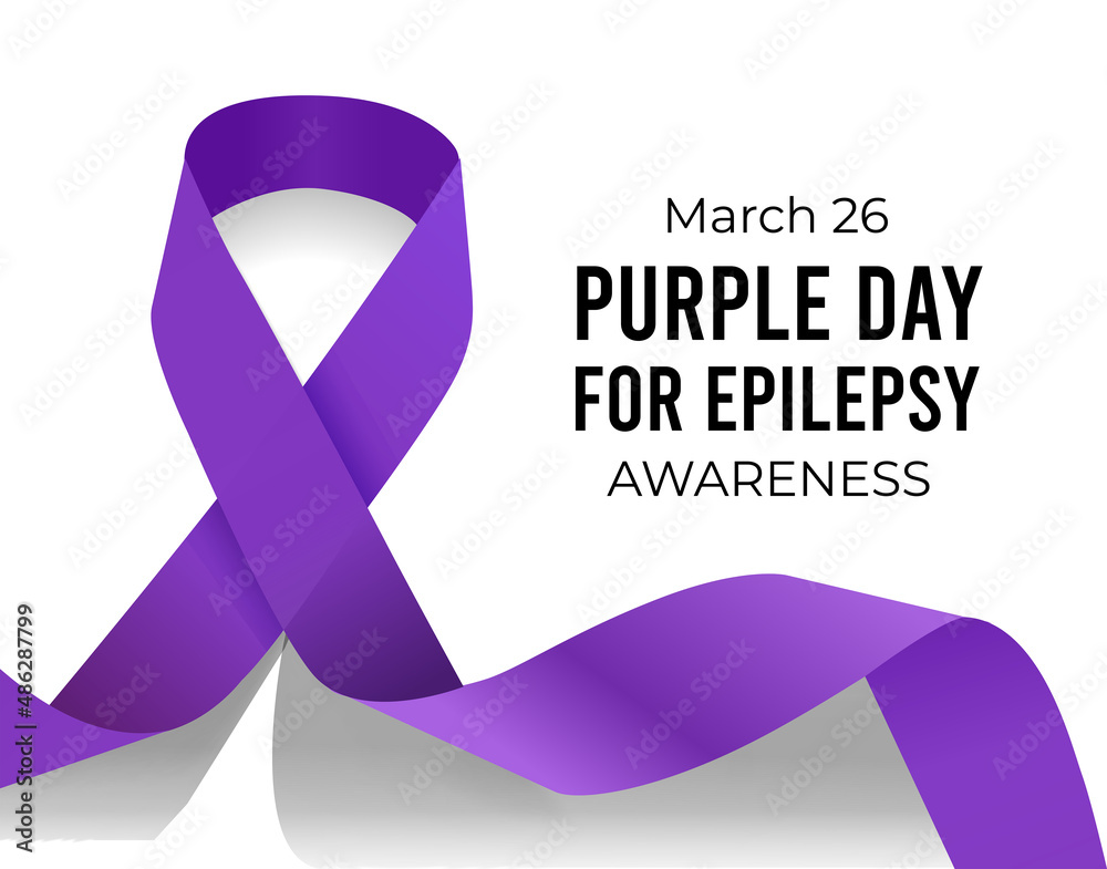 Purple Day for epilepsy awareness. Vector illustration with ribbon ...