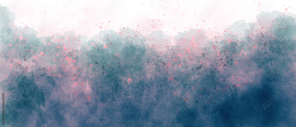 blue red sky gradient watercolor background with clouds texture Stock ...