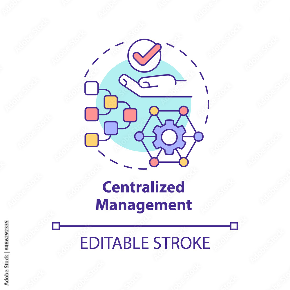 Centralized management concept icon. Network building. UCaaS advantages ...