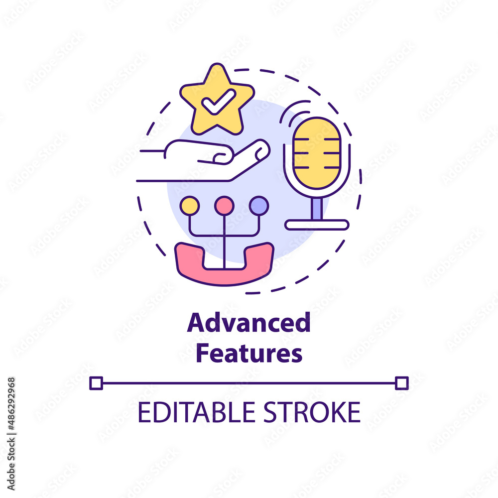 Advanced features concept icon. Technical possibilities. VOIP system ...