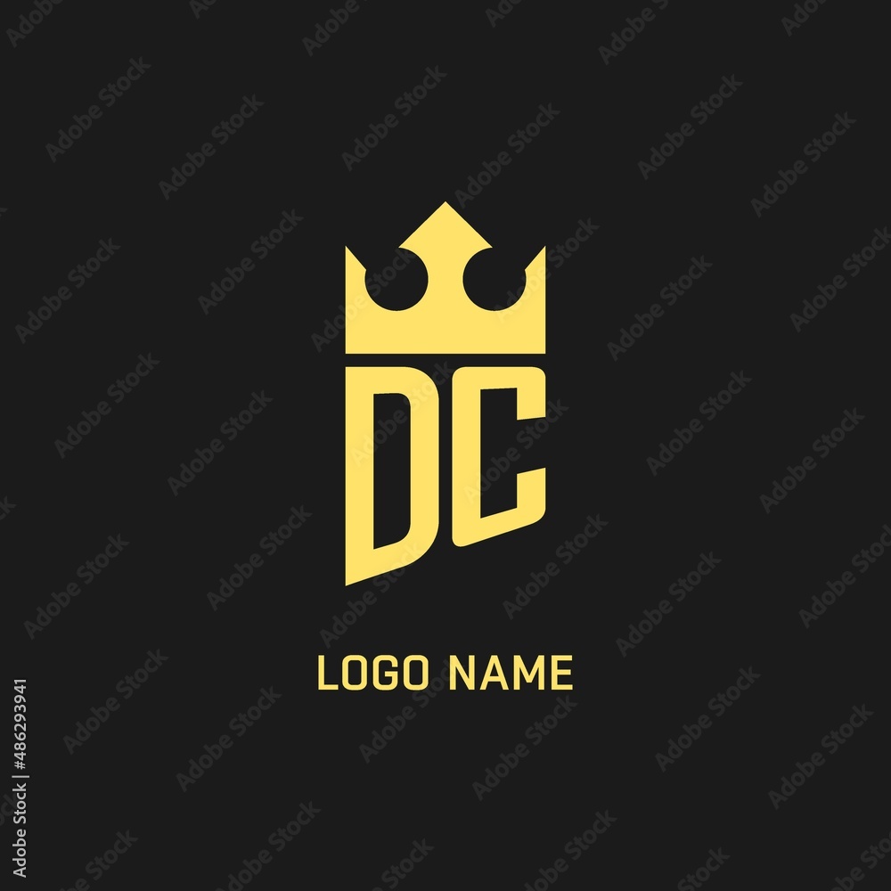 Monogram Dc Logo Shield Crown Shape Elegant And Luxury Initial Logo Style Stock Vector Adobe