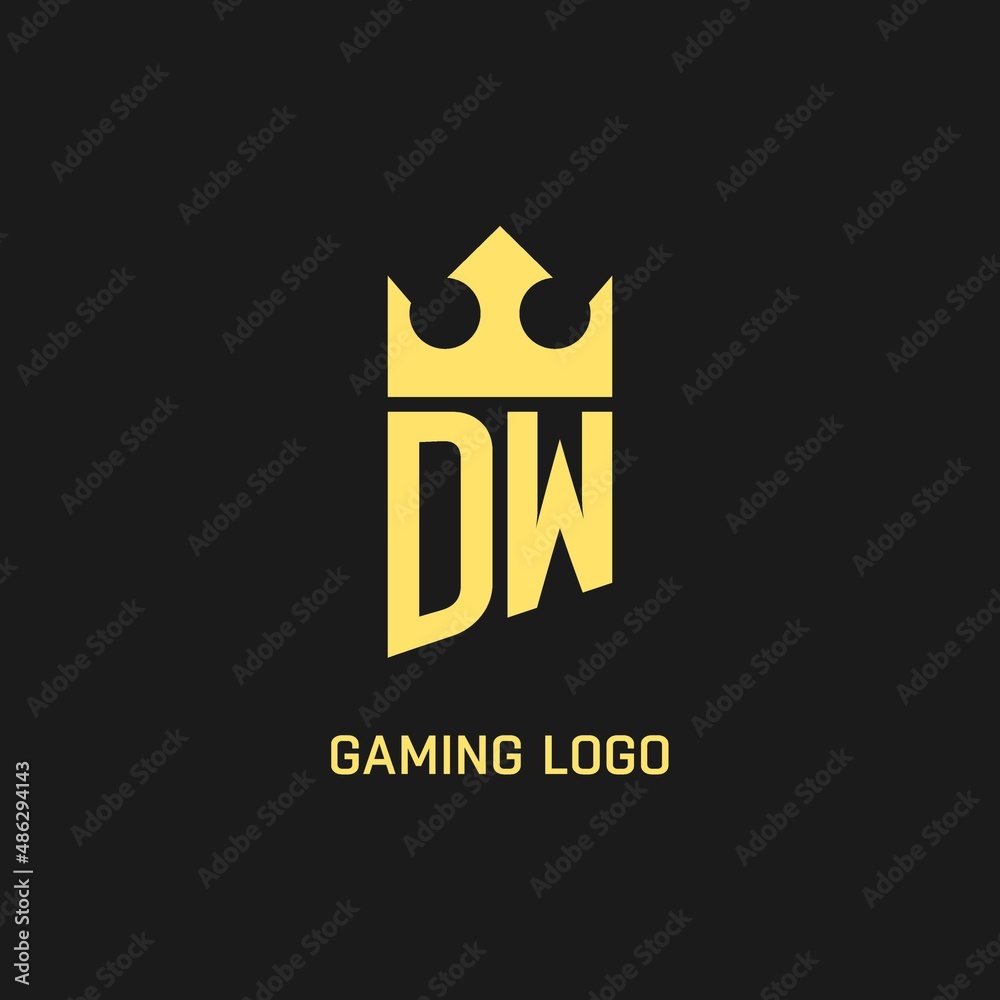 Monogram DW logo shield crown shape, elegant and luxury initial logo ...
