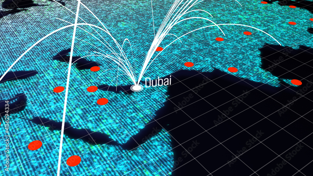 Global connectivity from Dubai to other major cities around the world ...