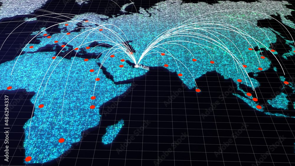 Global connectivity from Dubai to other major cities around the world ...