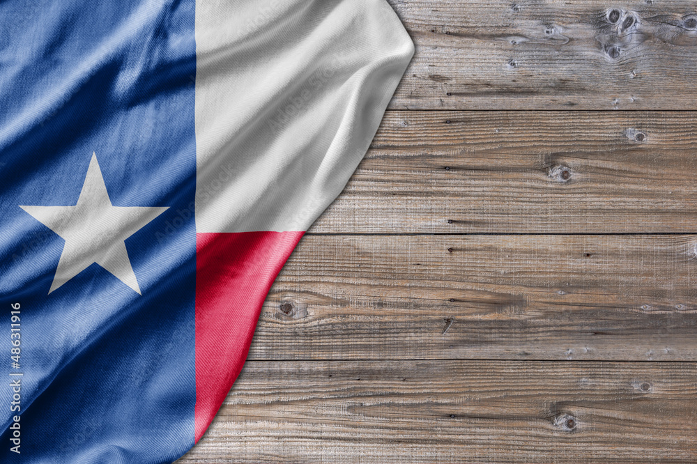 United States country state Texas on old wooden pattern table board ...